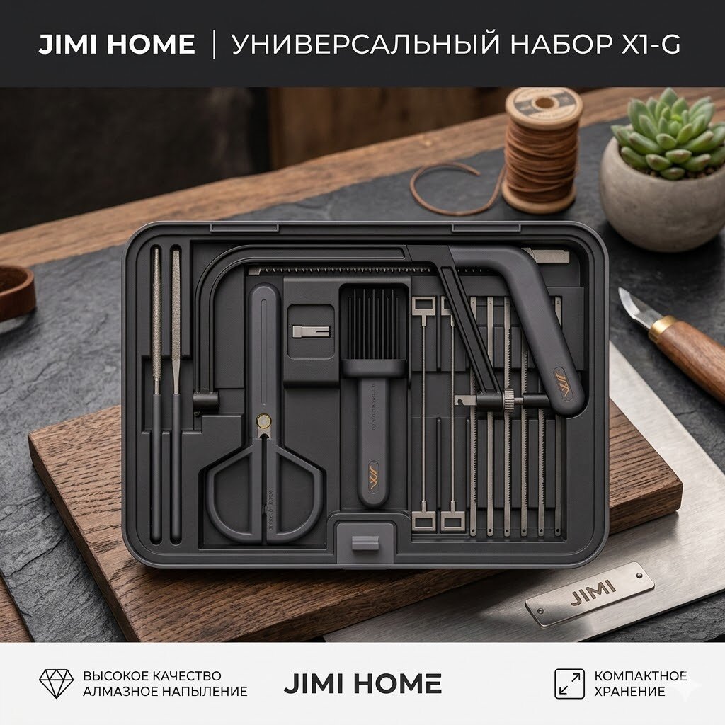 Набор ручного инструмента JIMI Home X1-G: мини-пила, ножницы и алмазные напильники