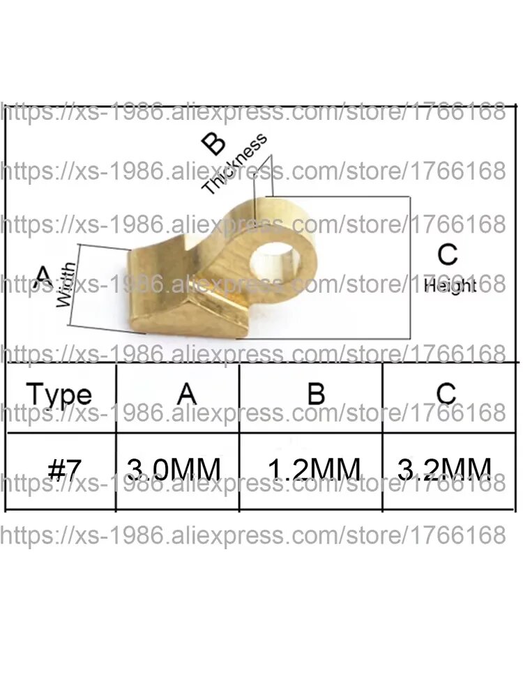 Шарниры для очков XINSHUO 3.0x1.2x3.2mm, 100шт