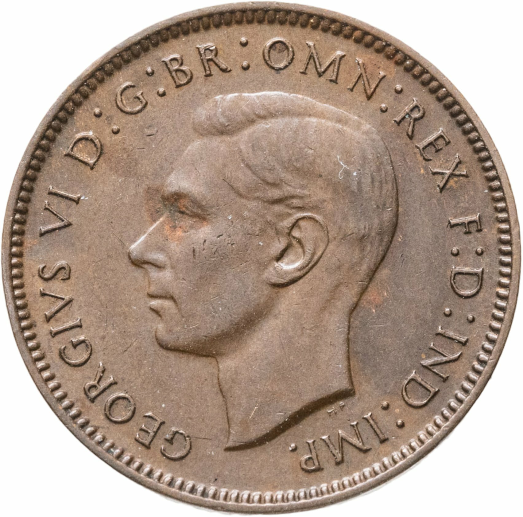 Великобритания 1 фартинг farthing 1946, Бронза, в сохранности AU