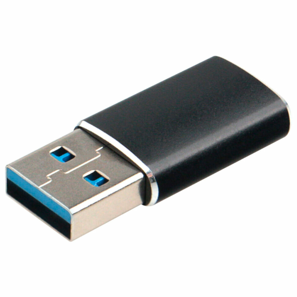 Переходник USB 3.1 AM/Type-C (F), CABLEXPERT 5 Гбит/с, QC3.0, металлический корпус, Pro, черный, A-USB3.1-AMCF, 514211