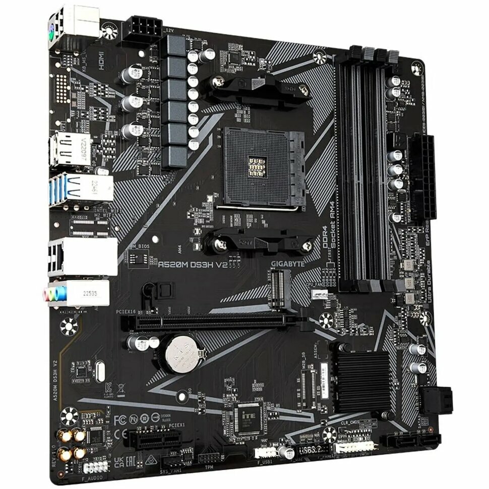 Материнская плата Gigabyte A520M DS3H V2, RTL, 1948993