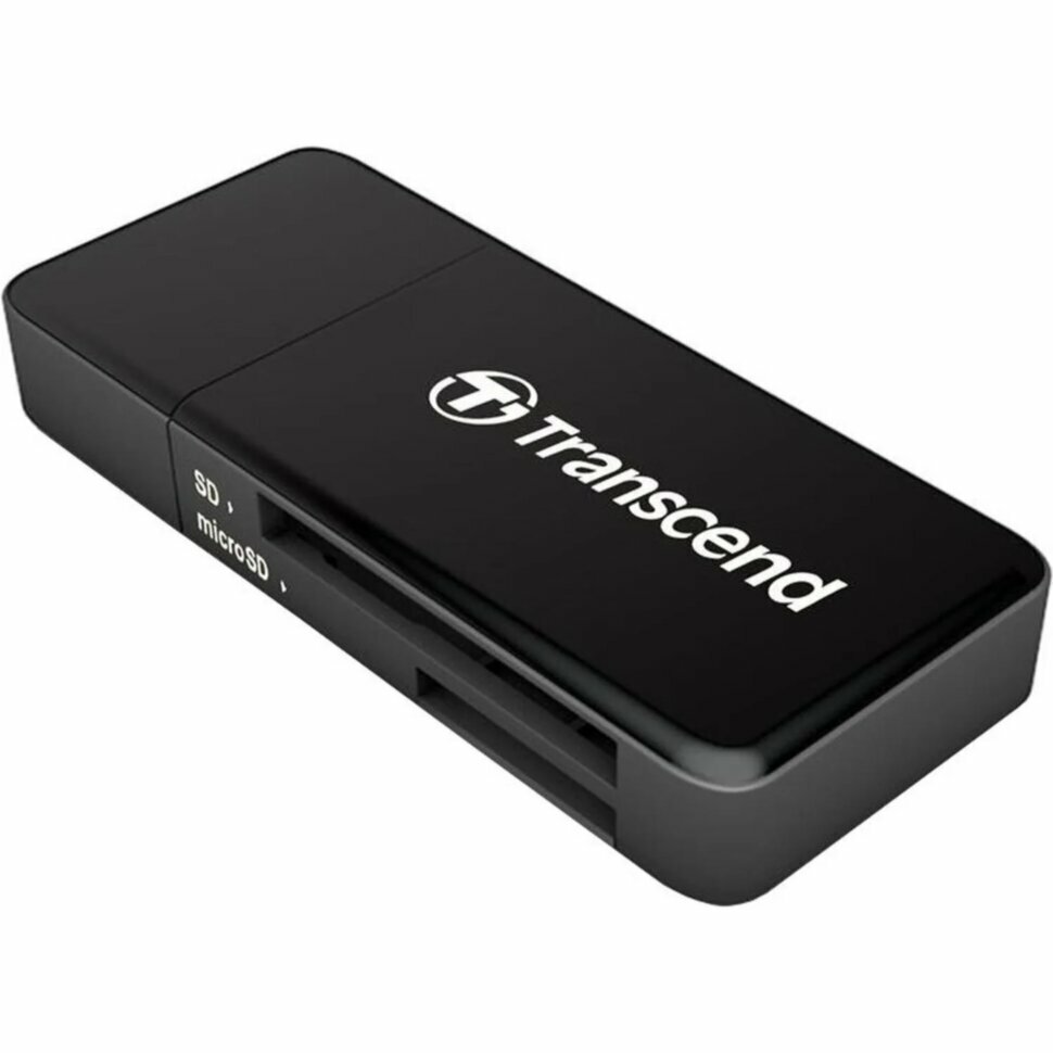 Картридер Transcend TS-RDF5K USB 3.1 RDF5 для карт пам. SD/microSD, чёрный, 2262685
