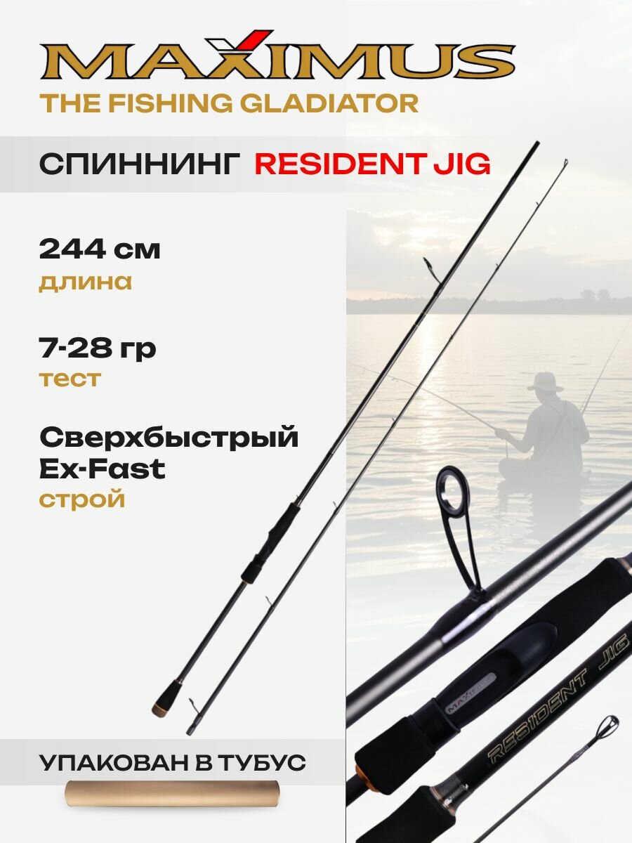 Спиннинг для джига Maximus RESIDENT JIG 244M 2,44m 7-28g.