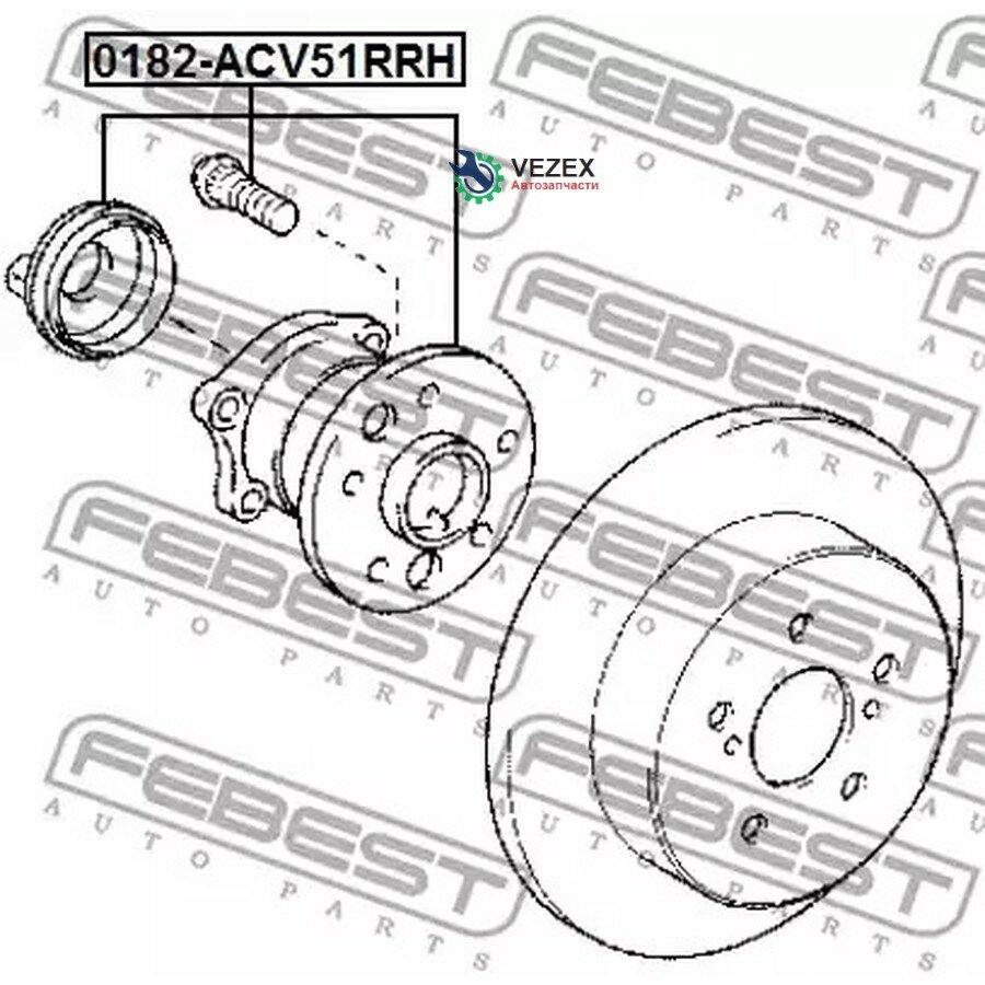 FEBEST 0182-ACV51RRH Ступица задняя правая 0182-ACV51RRH