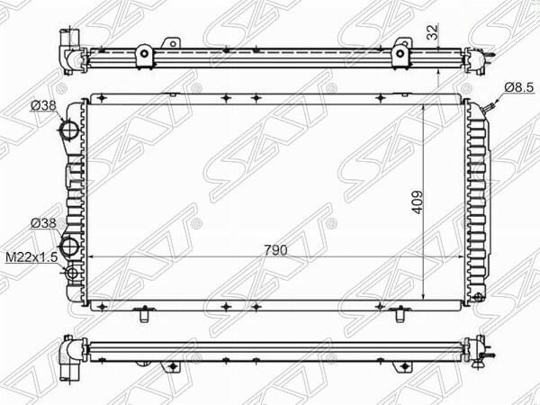 Радиатор SAT SG-PG0009-94 Peugeot Boxer 94-06 / Citroen Jumper 94-02
