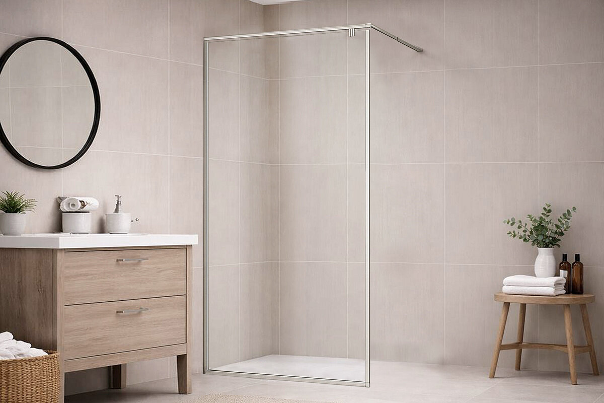 Душевое ограждение Royal Bath BERN RB100-T-CH 100x200 стекло прозрачное/профиль хром