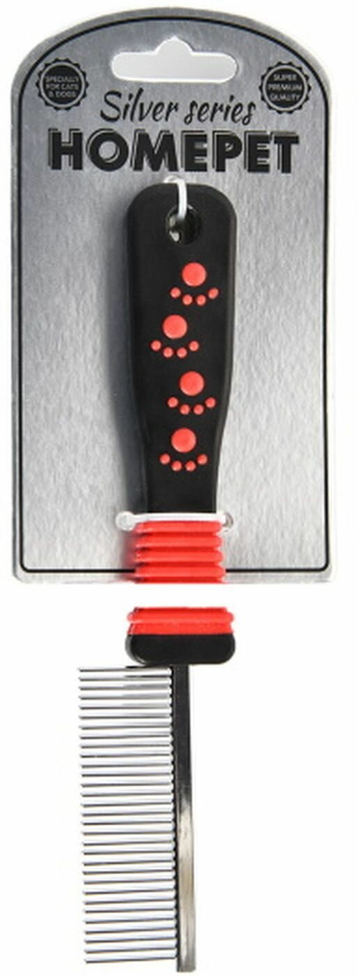Расческа для животных HOMEPET SILVER SERIES, металлическая, 31 зуб, 20 х 2,5 см