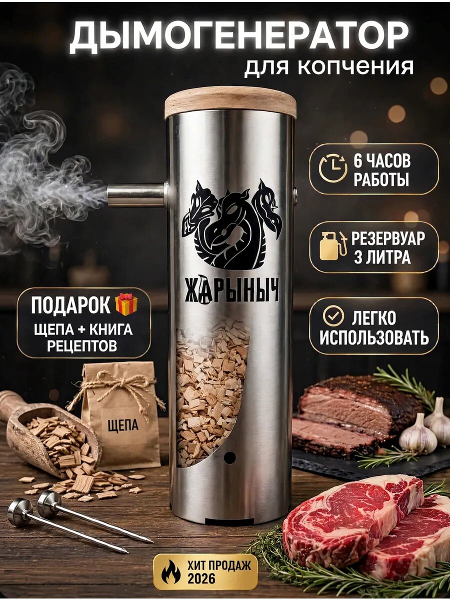 Дымогенератор для холодного копчения с компрессором и щепа в комплекте