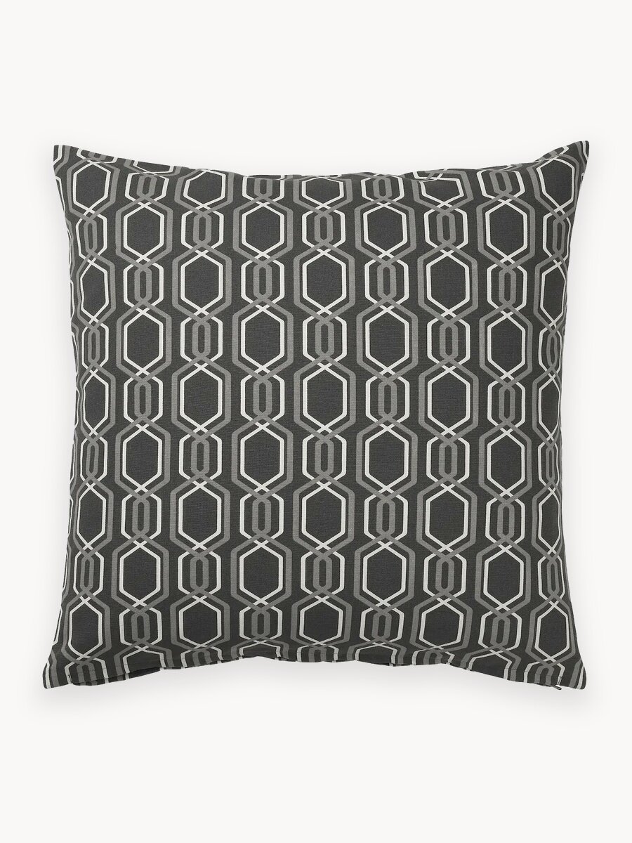 Наволочка декоративная 50x50 см темно-серый/белый IKEA JATTEPOPPEL йэттепоппель