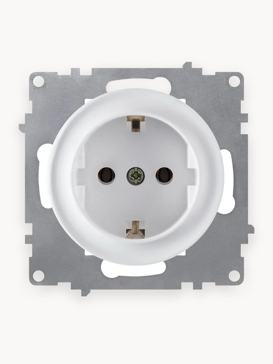 Розетка 1-м СП Florence 16А IP20 с заземл. винтов. клеммы механизм белая (1E10201300) OneKeyElectro 2172765