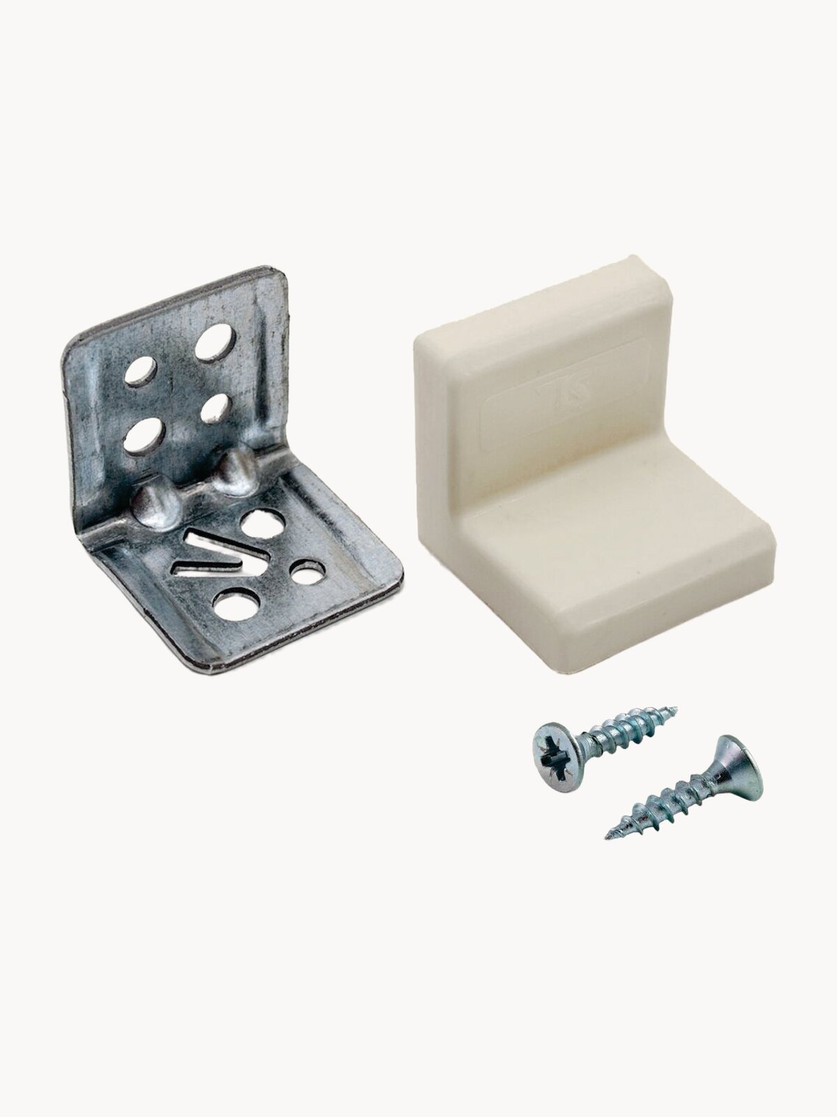 Уголок мебельный с белой крышкой 8 шт. усиленный 28х28 металлический с крепежом