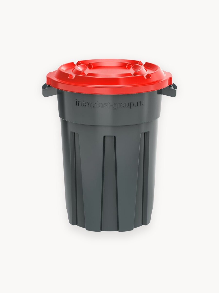 Контейнер для мусора (бак) универсальный с крышкой 80 л, серый