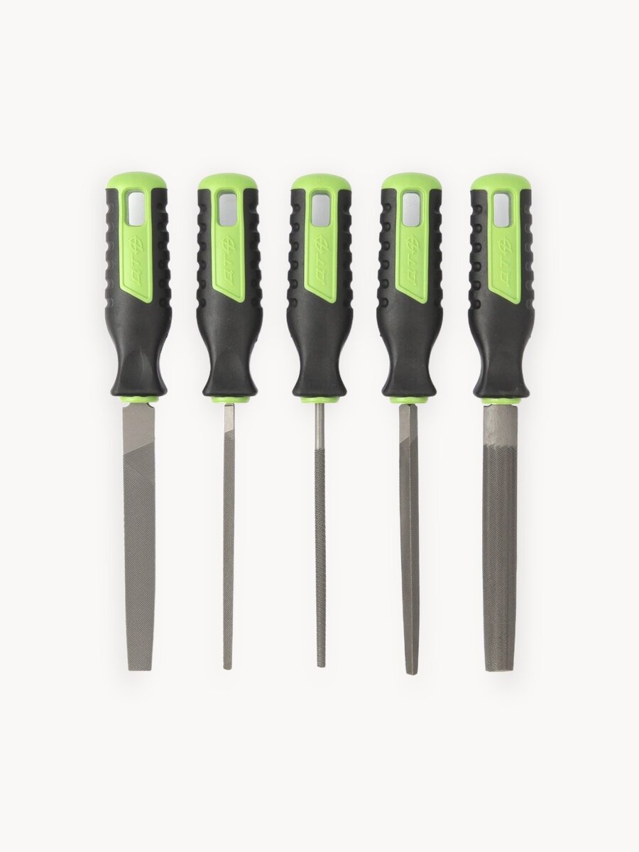 Набор напильников Дело Техники №2 100 мм, 5 шт, двойная перекрёстная насечка, 253705