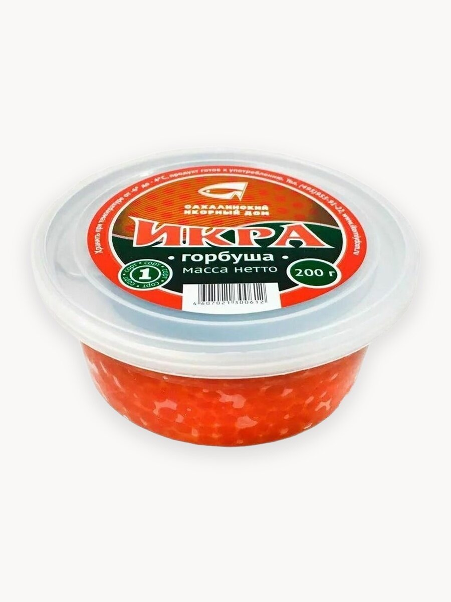 Икра горбуши красная, лососевая зернистая, Икорный, 200 г