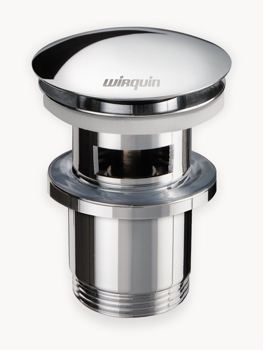 Донный клапан для раковины WIRQUIN клик клак с отверстием для перелива L70 мм