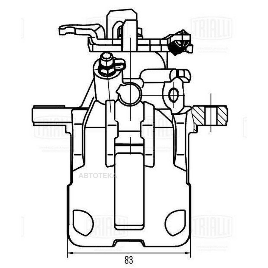 Суппорт тормозной NISSAN ALMERA N16 (00-) зад. лев. D=34мм TRIALLI CF206301