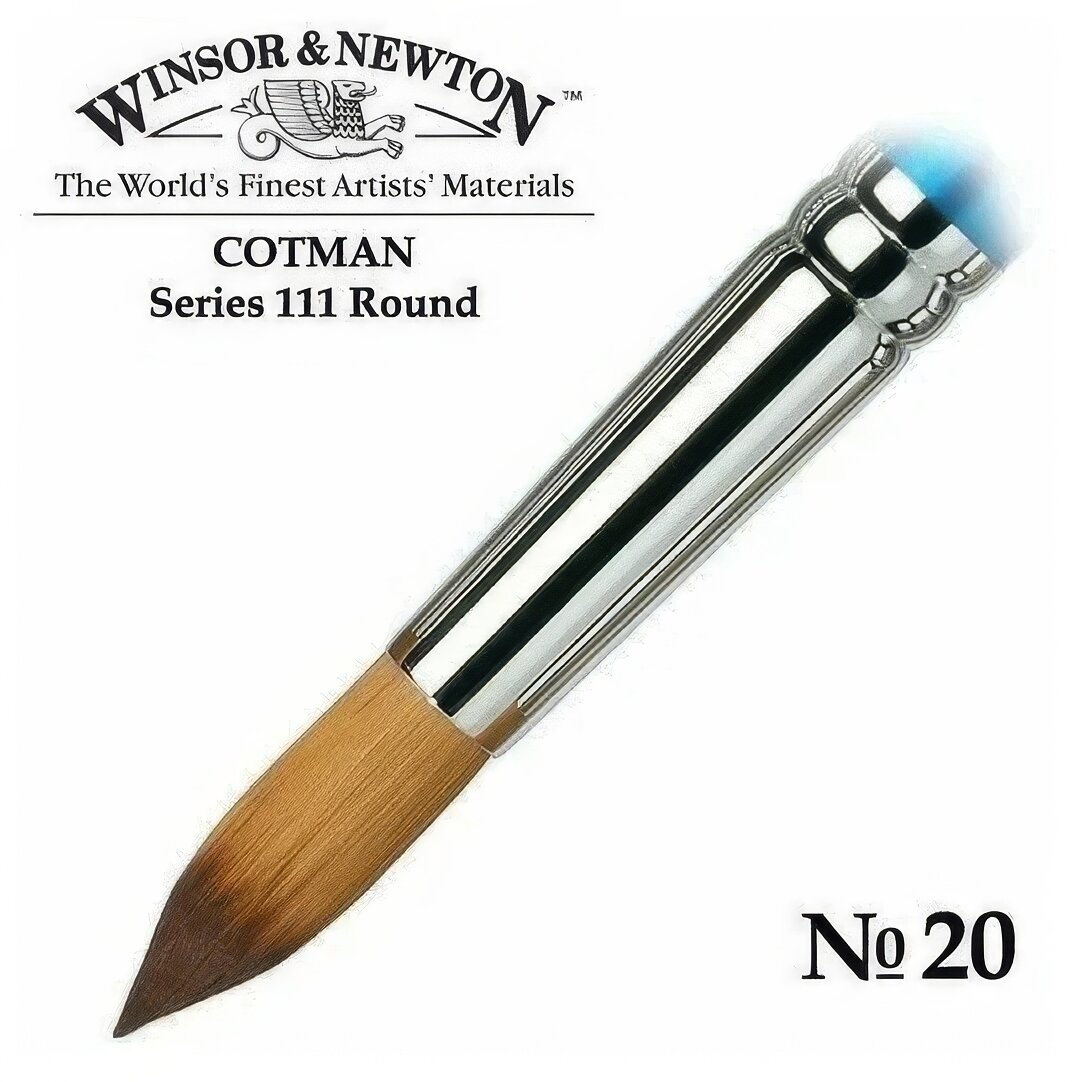 Кисть художественная Winsor&Newton "Cotman 111", синтетика, круглая №20, короткая ручка