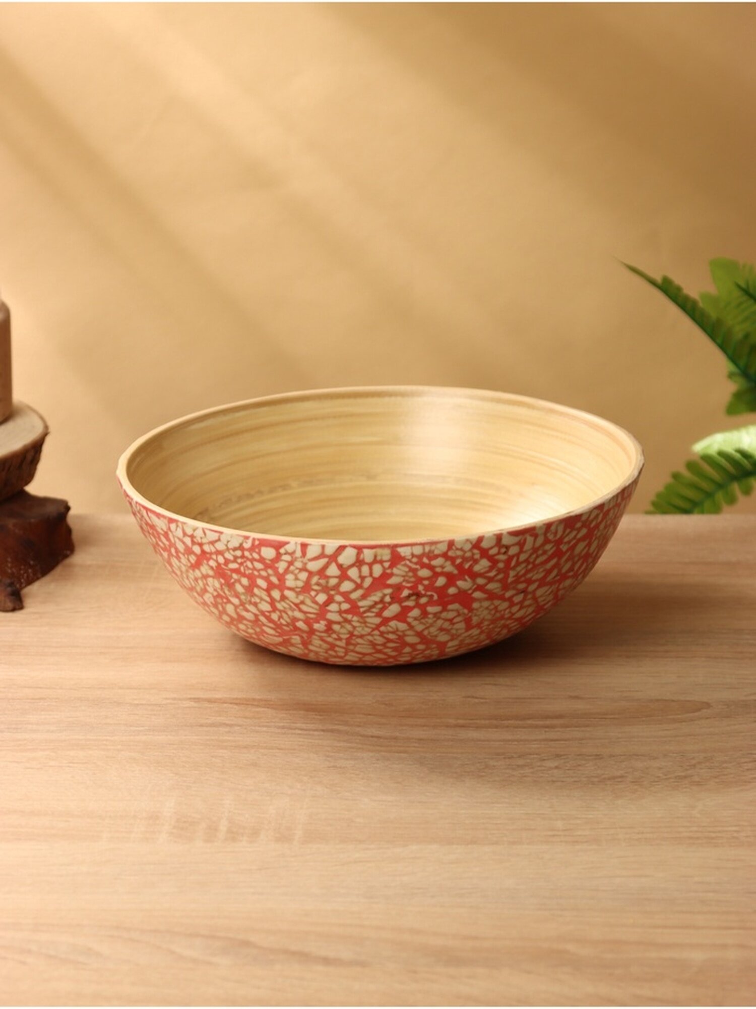 Миска Сима-ленд Vietnamese style, бамбук, 25 см, красная/белая