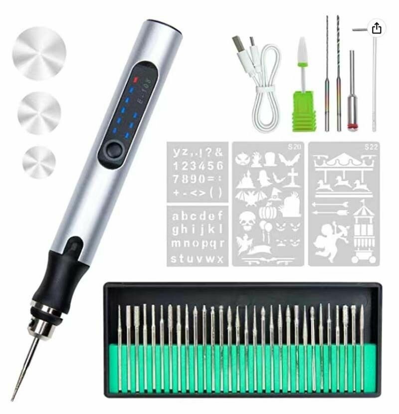 Гравировальная машинка, многофункциональная, Li-Ion, 10 Вт, скорость вращения 18000 оборотов в минуту