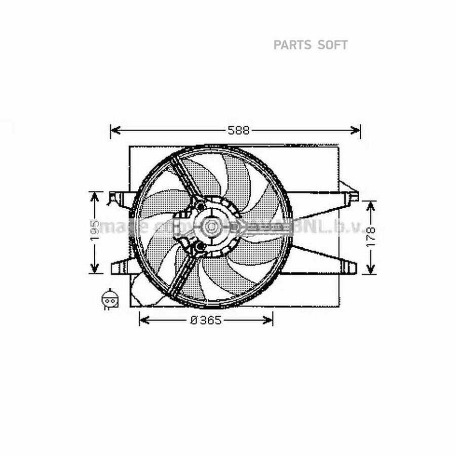 AVA FD7542 Вентилятор охлаждения 120W Ford Fiesta V Fusion ()