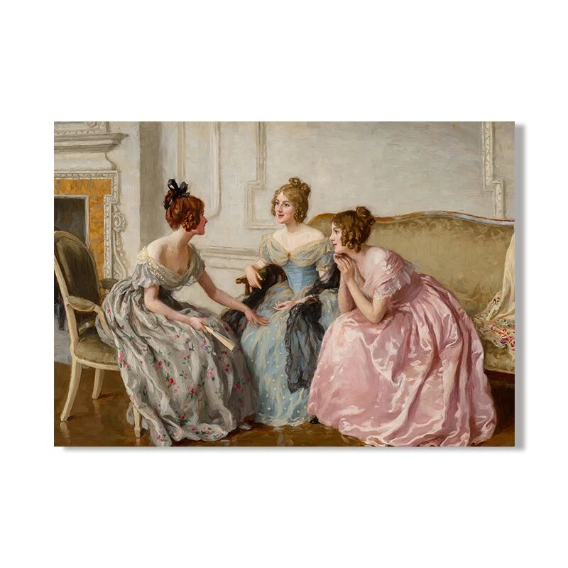 Картина маслом "Женщины в викторианском стиле", Live ustory PB21985, 40x50 cm No Frame