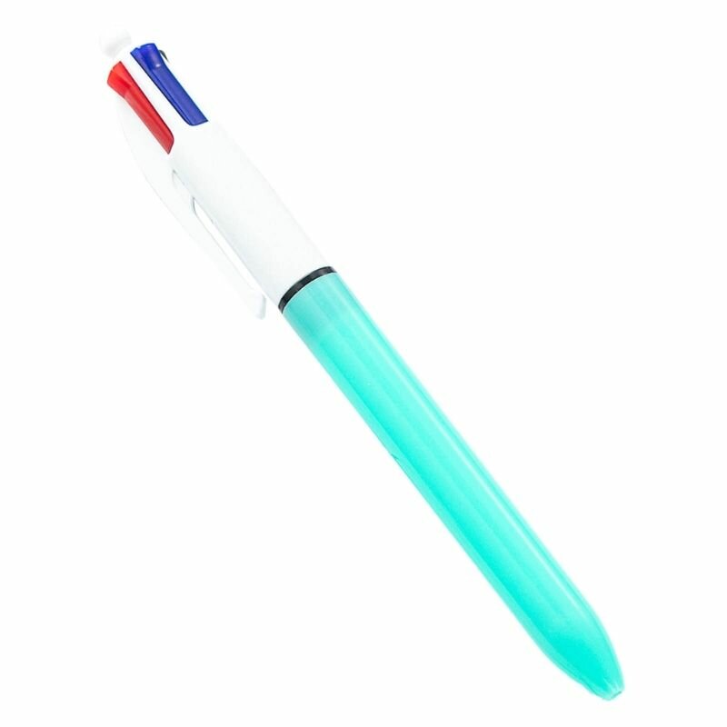 Нажимайте на четырехцветную шариковую ручку - сине-зеленую