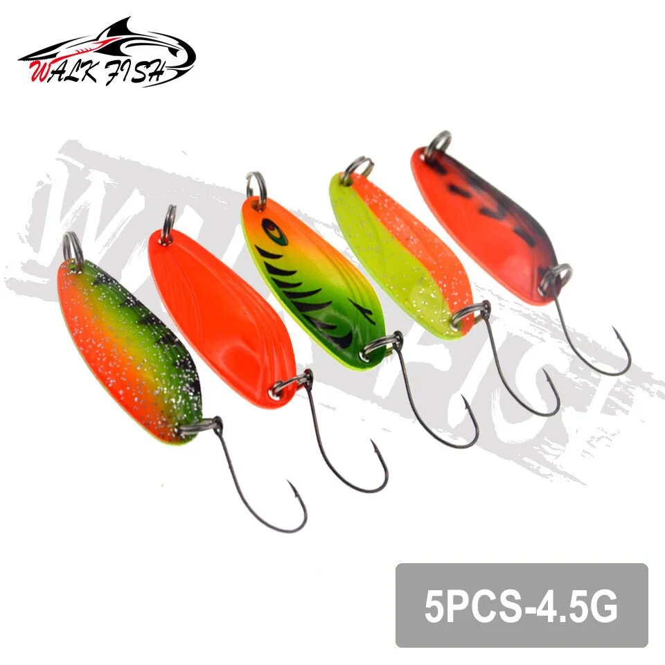 Блесна-ложка WALK FISH 4.5г, 5шт, Mix Color