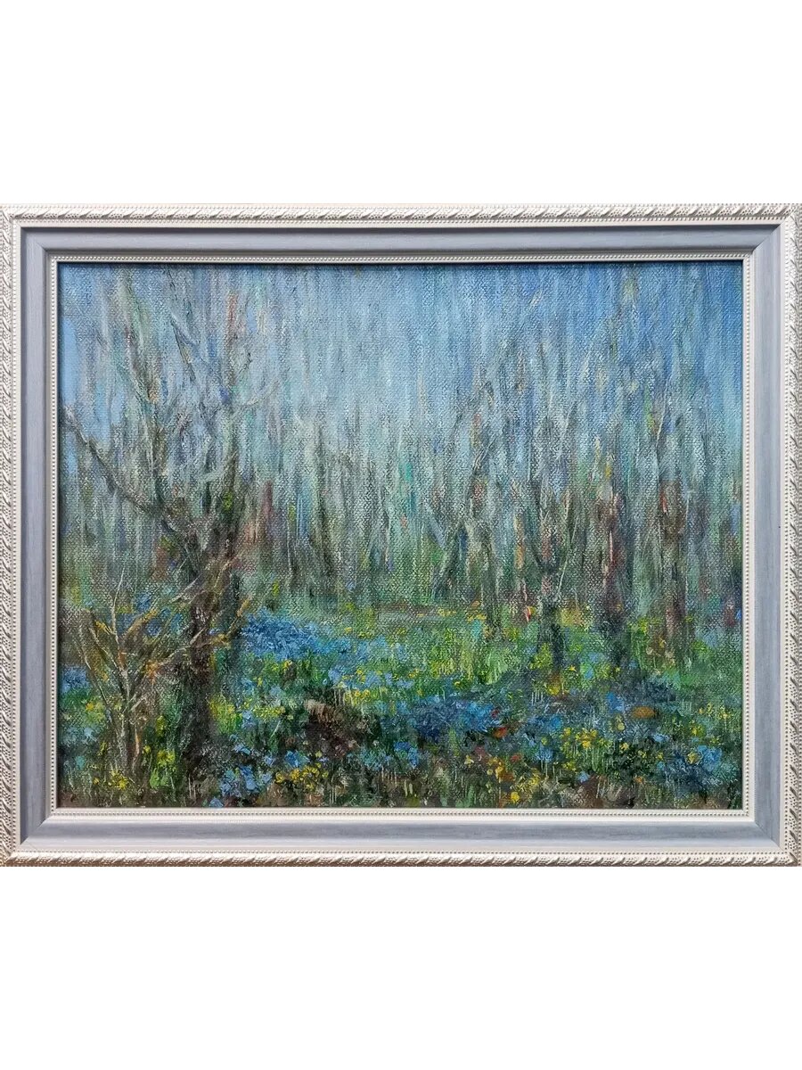 Картина. Ольга Ельчанинова. Пролески. Холст, масло