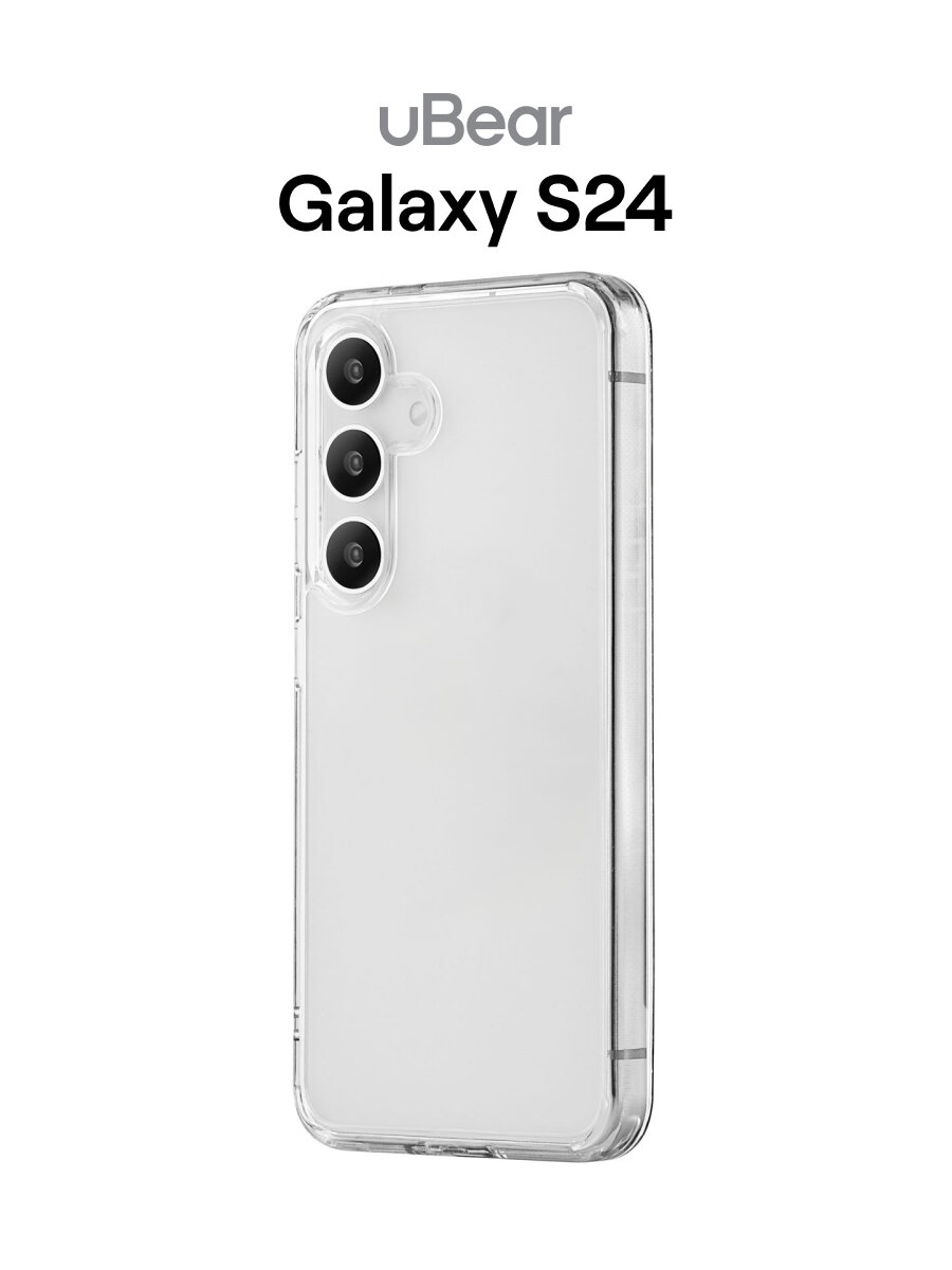 Чехол на Samsung Galaxy S24 uBear Real Case, усиленный, прозрачный