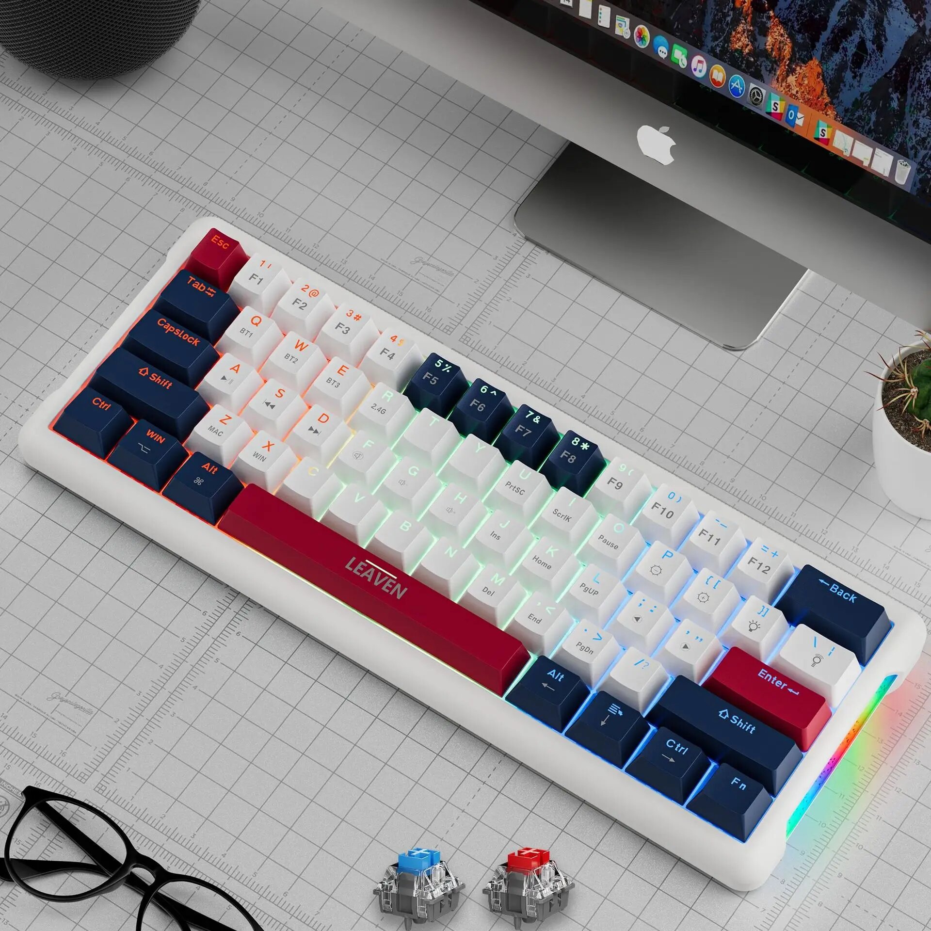 Клавиатура 60% геймерская RGB ABS-пластик