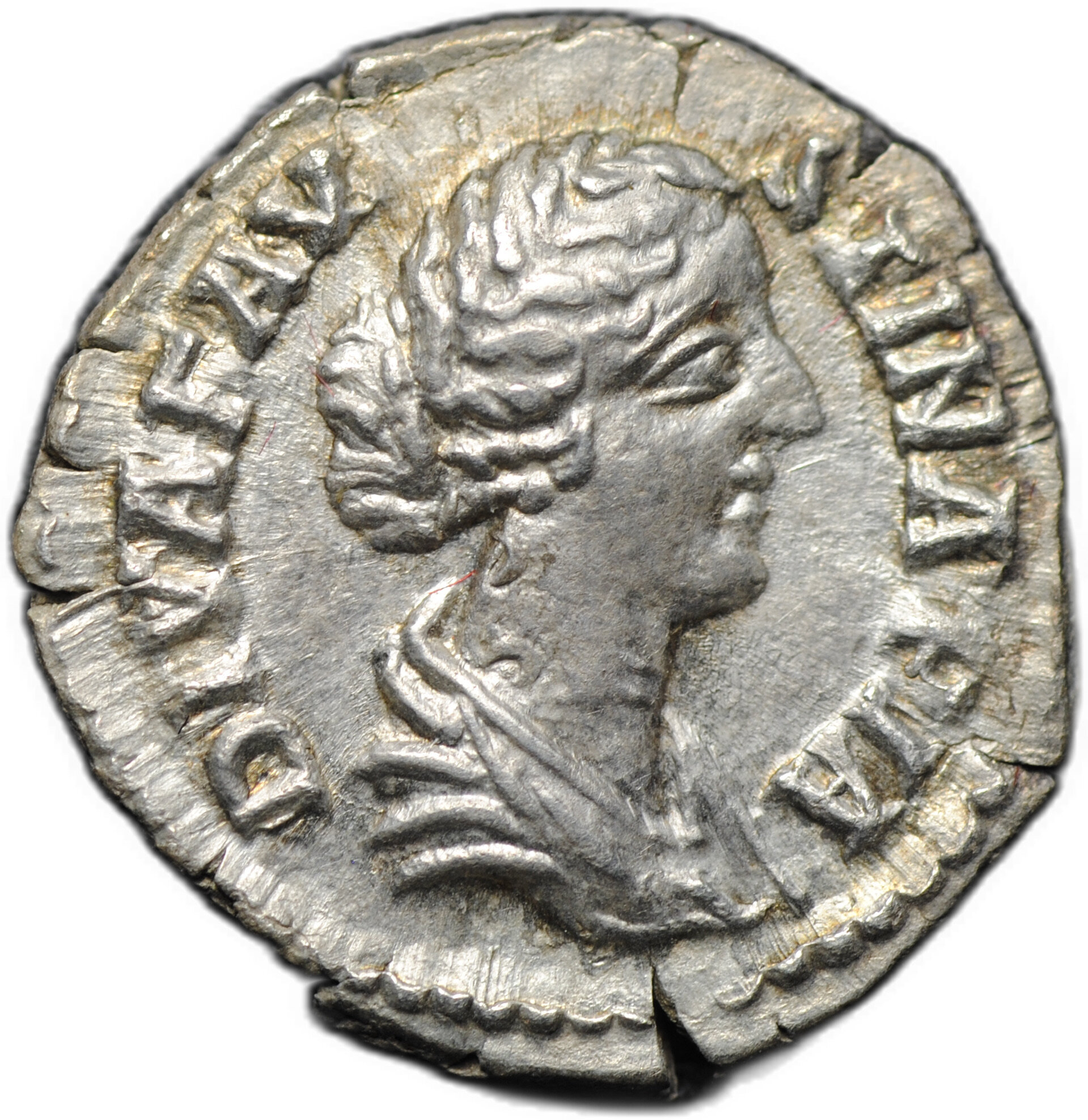 Монета Денарий 175-176 Фаустина II Младшая Павлин Римская Империя