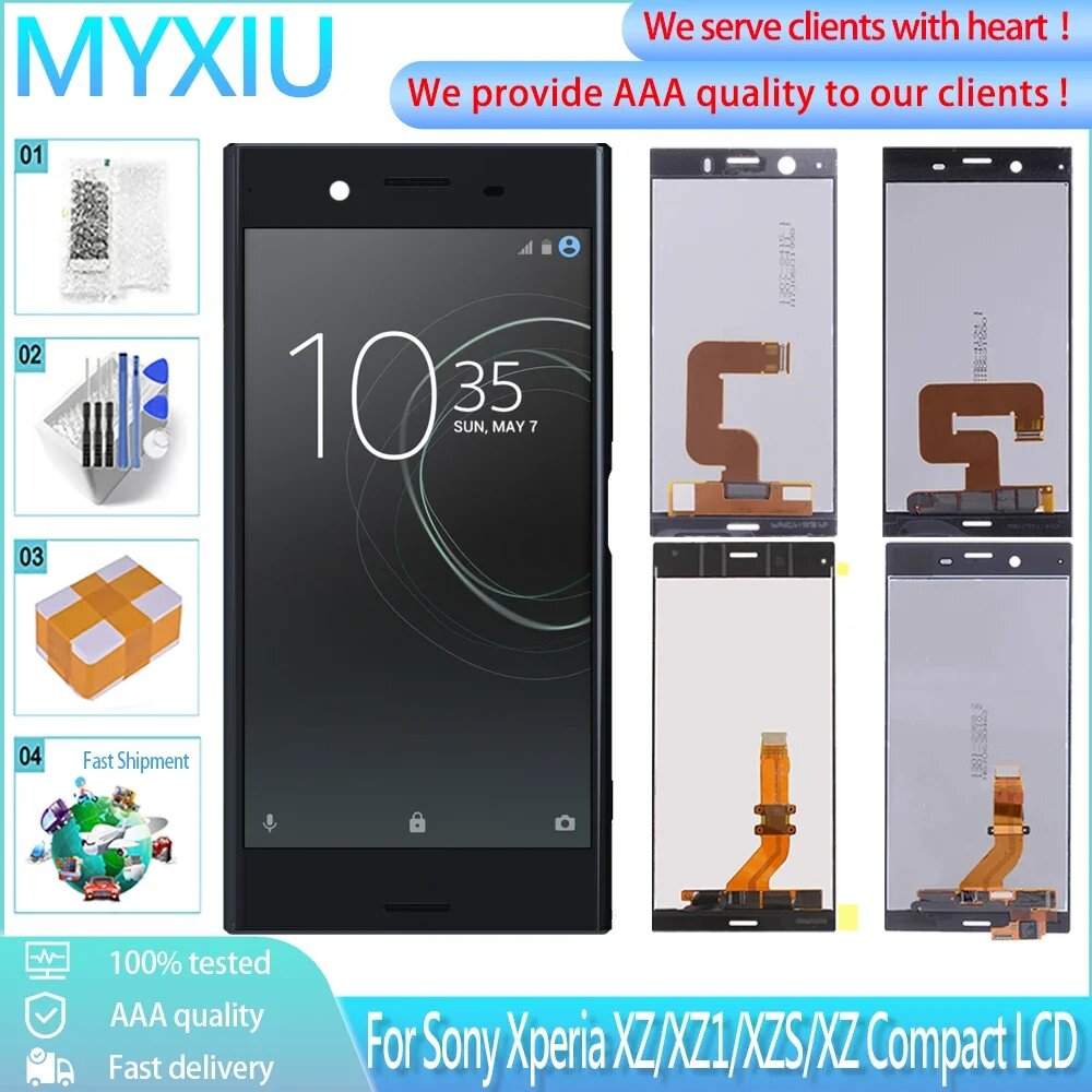 Протестированный дисплей для SONY Xperia XZ XZ1, компактный ЖК-дисплей, дигитайзер XZ Premium Black