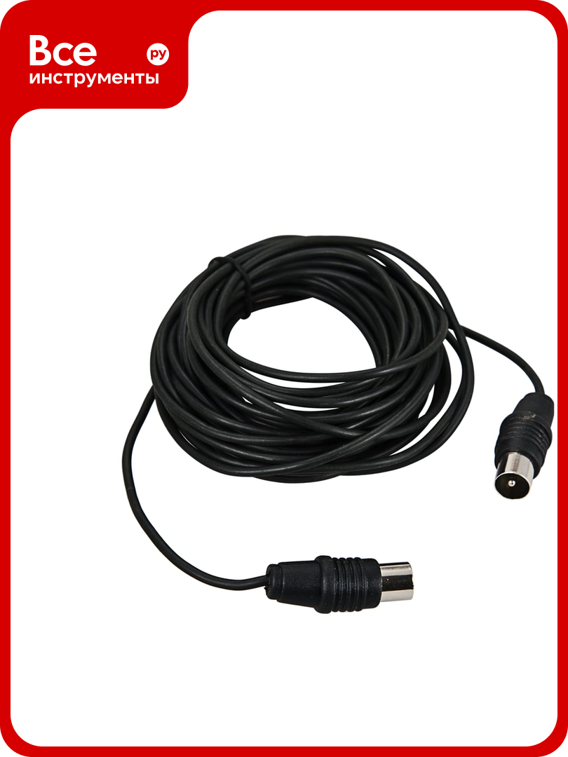 Антенный, REXANT, удлинитель REXANT TV штекер - TV штекер 1,5 метра, черный 17-5021, качественного