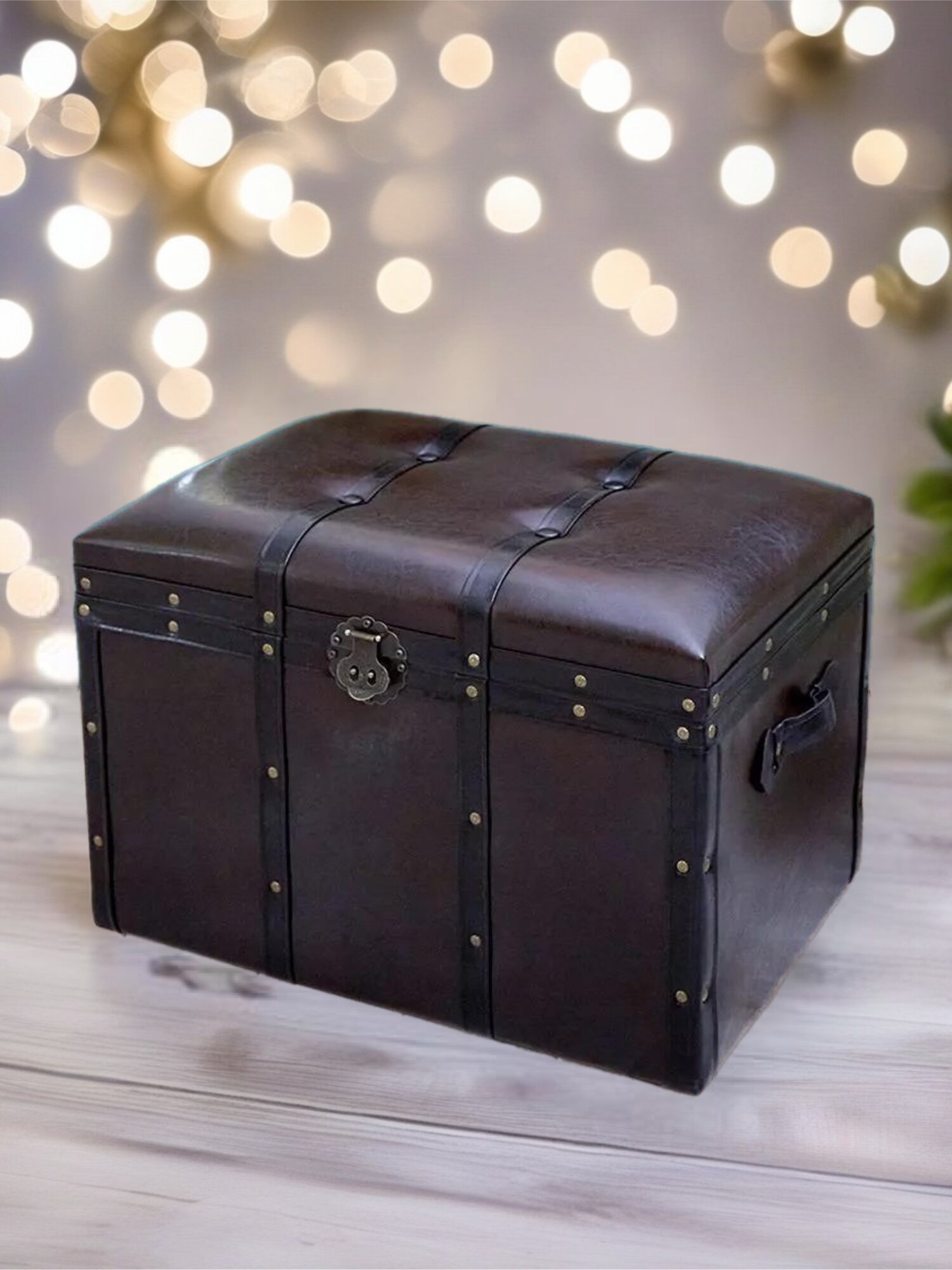 Банкетка сундук С ремнями малый с ящиком для хранения