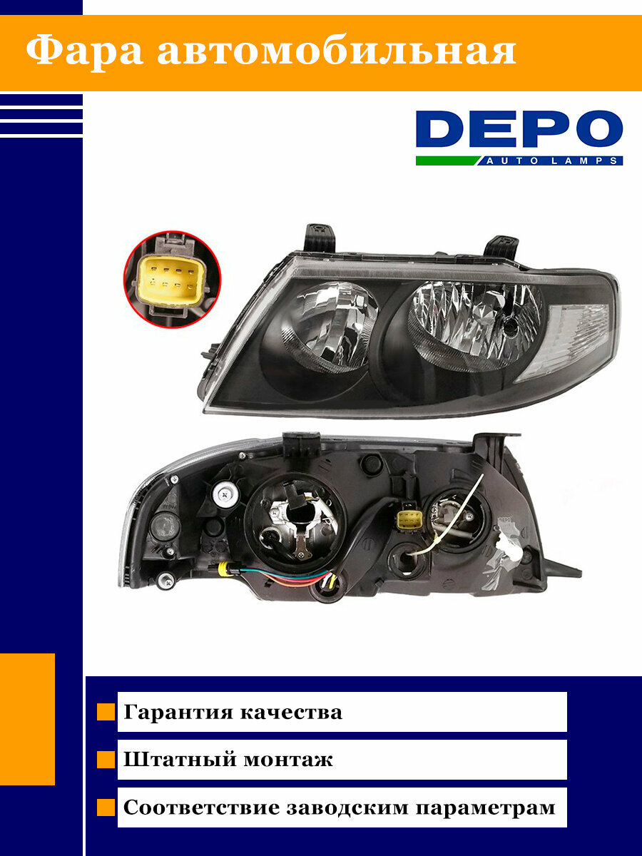 Фара левая DEPO 215-11B7L-LEMN2