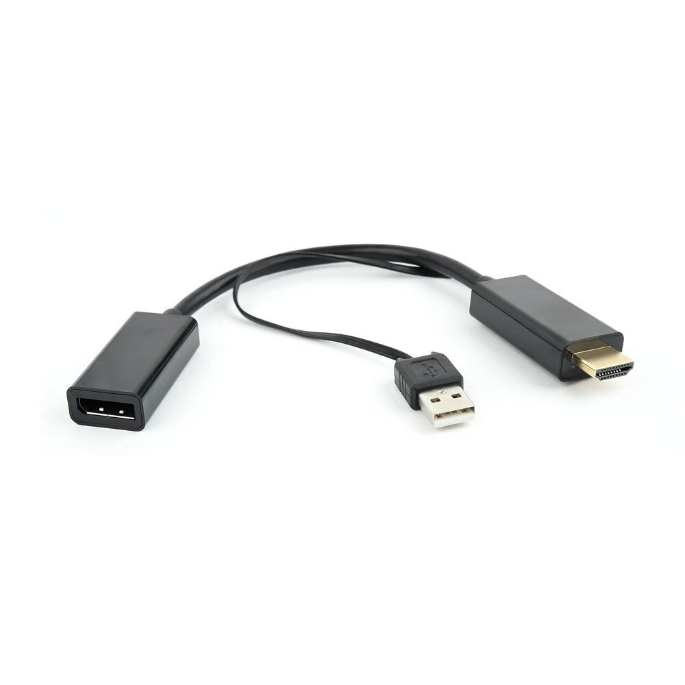 Конвертер HDMI->DisplayPort, Cablexpert DSC-HDMI-DP HD19M+USBxHD20F, черный (099103) уц-3-1