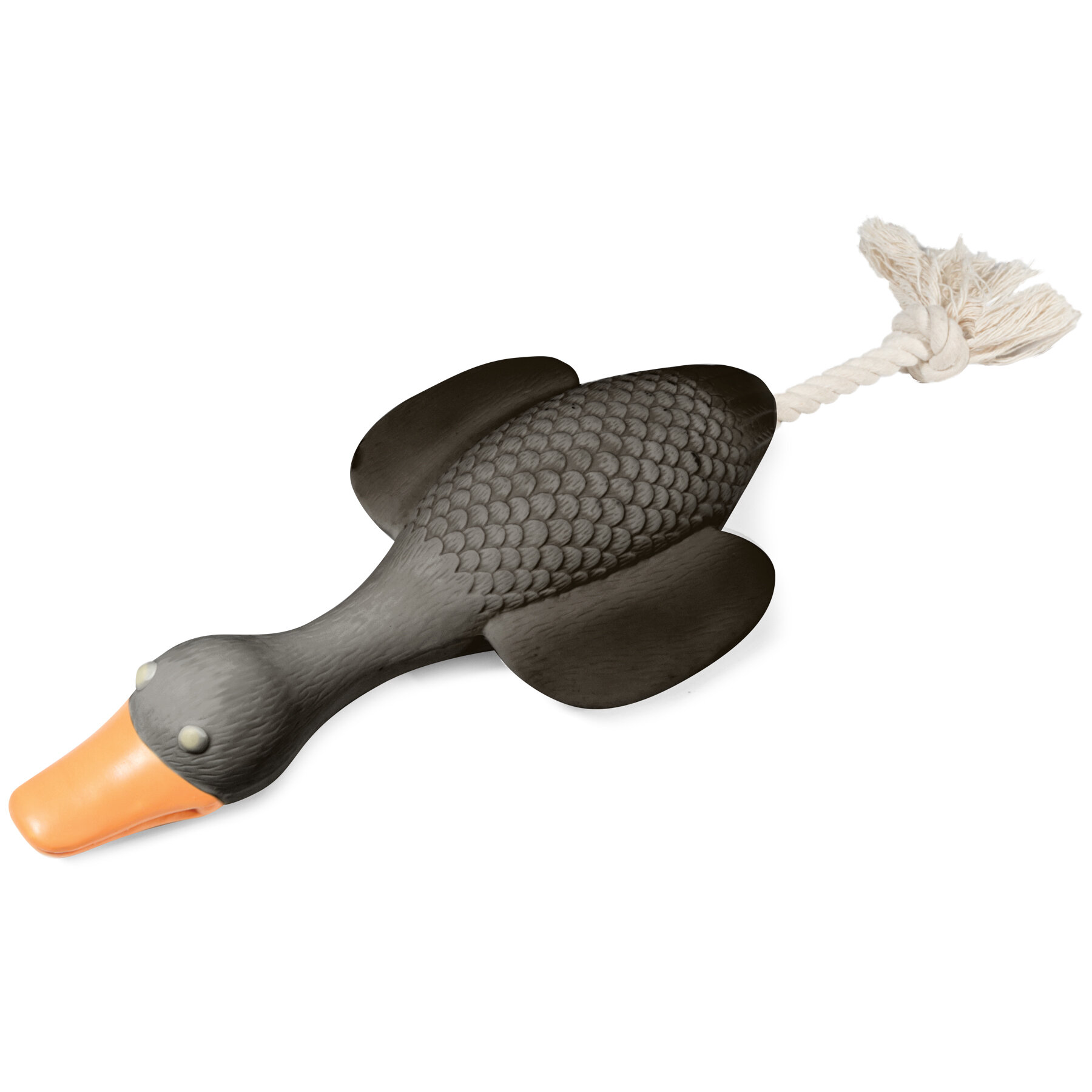 Игрушка для собак из латекса "Гусь с веревкой", 12/21cм, Triol