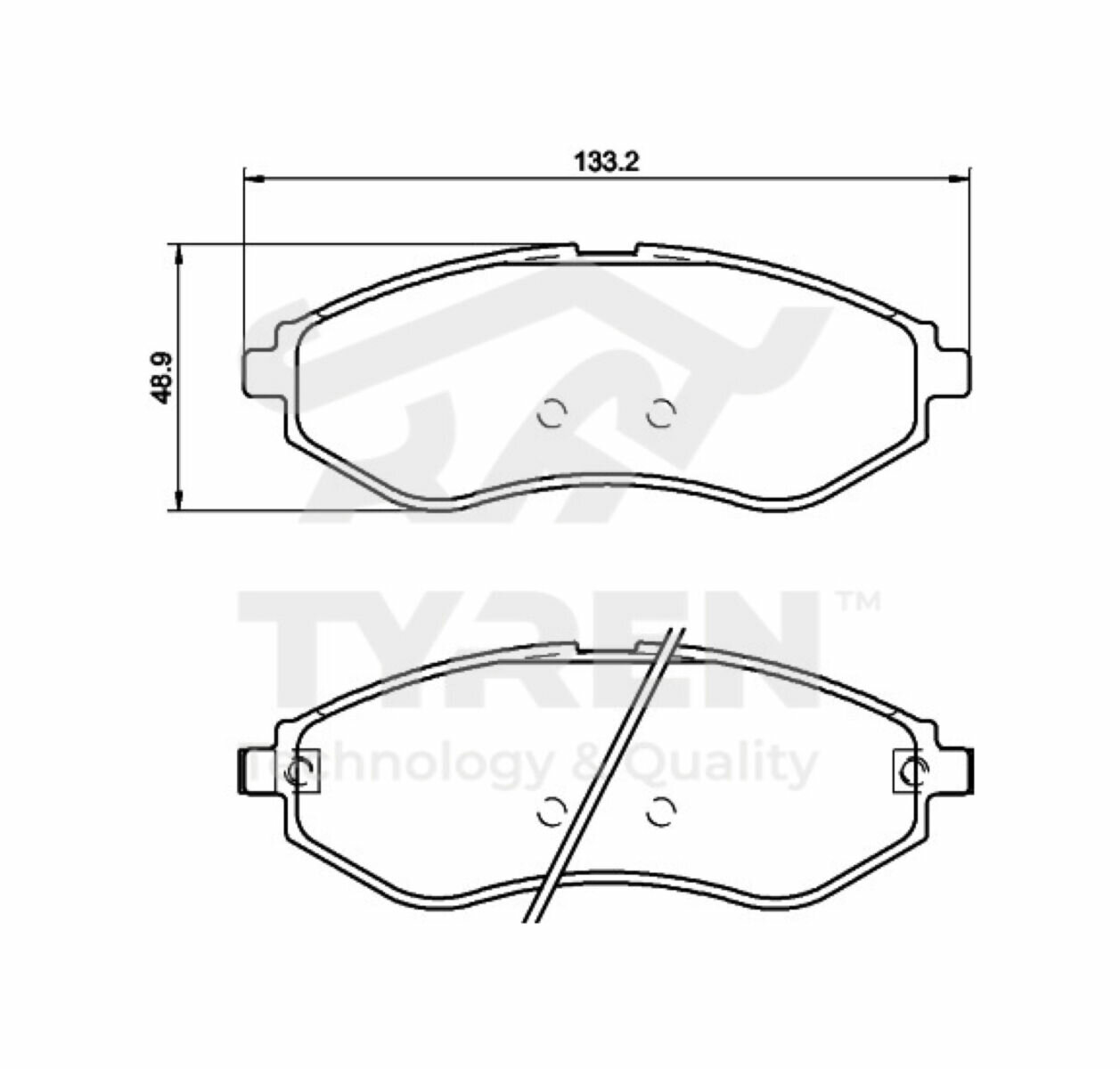 Колодки Тормозные Дисковые, Передние Chevrolet Aveo I 02>; Daewoo Kalos 02>(Tyren Tyr1220381)