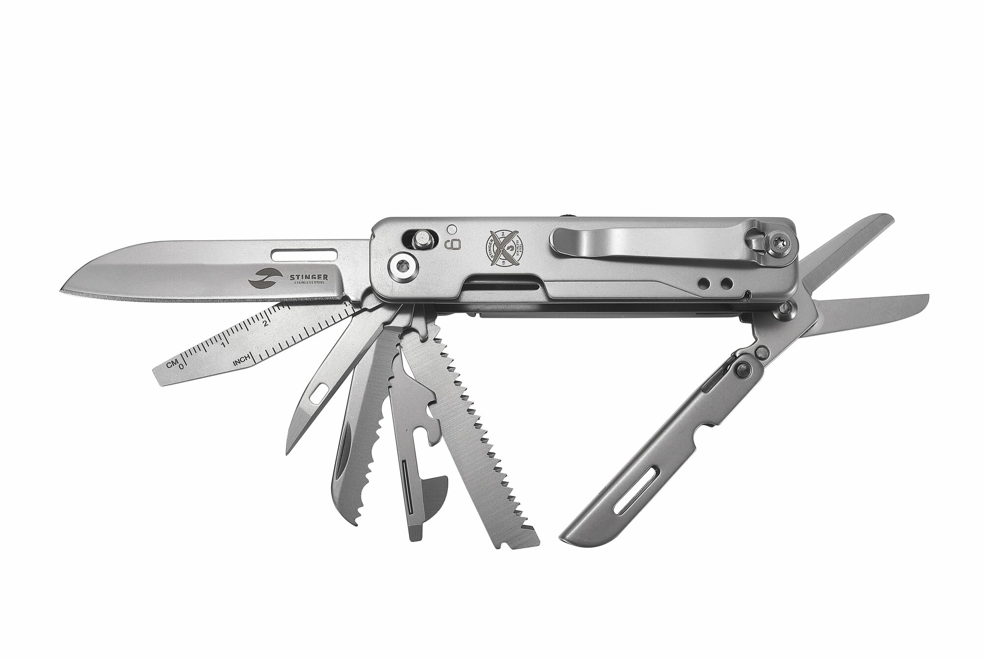 Мультитул Stinger, 15 функций, серебристый