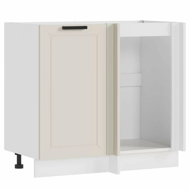 Кухонный напольный модуль, шкаф-тумба угловая для кухни 100см - Белый холст (Без столешницы)