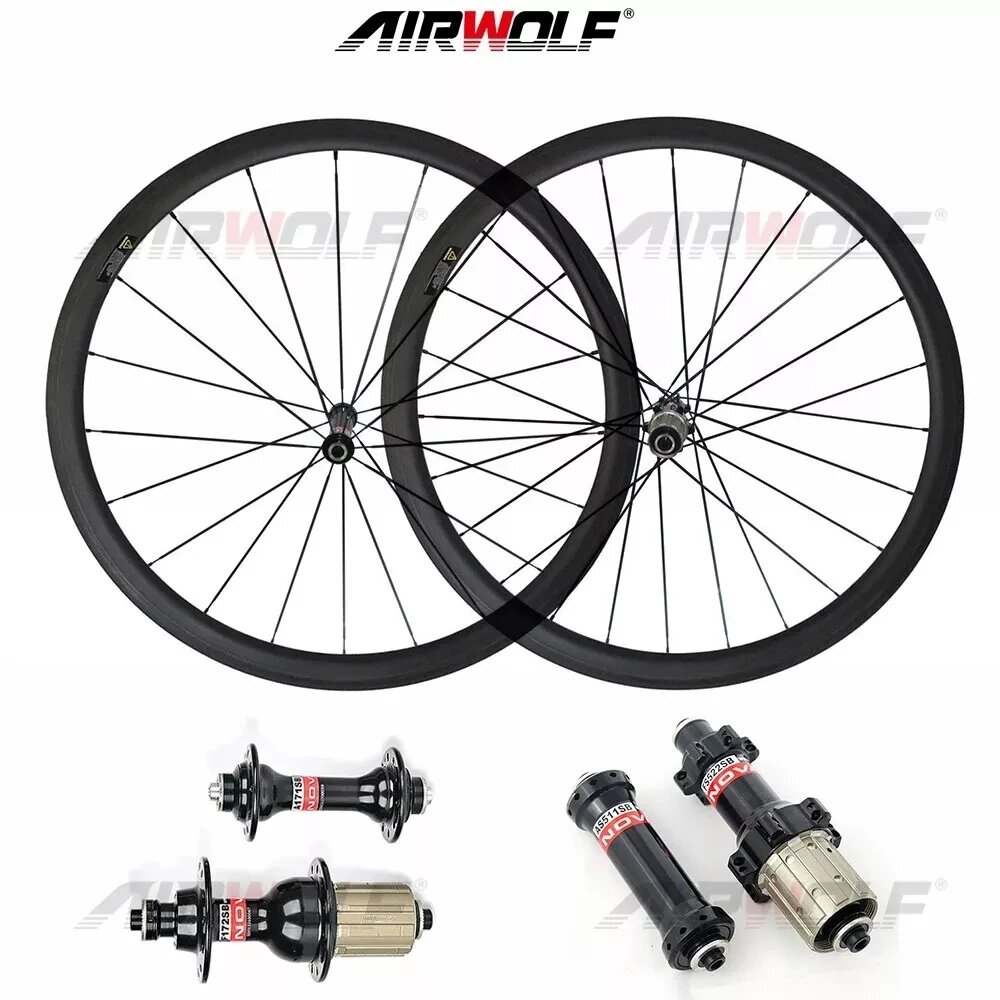 Карбоновые колеса AIRWOLF 25 мм 50/55/60 мм клинчер, 45mm Depth