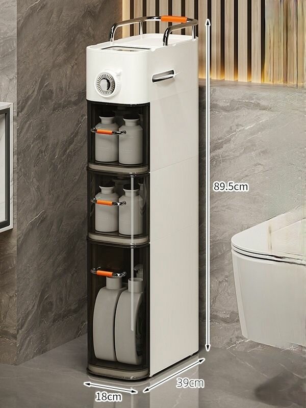 Умба на колесах с 4 ящиками, влагостойкая, ар-деко, для ванной и кухни39*18*89.5cm