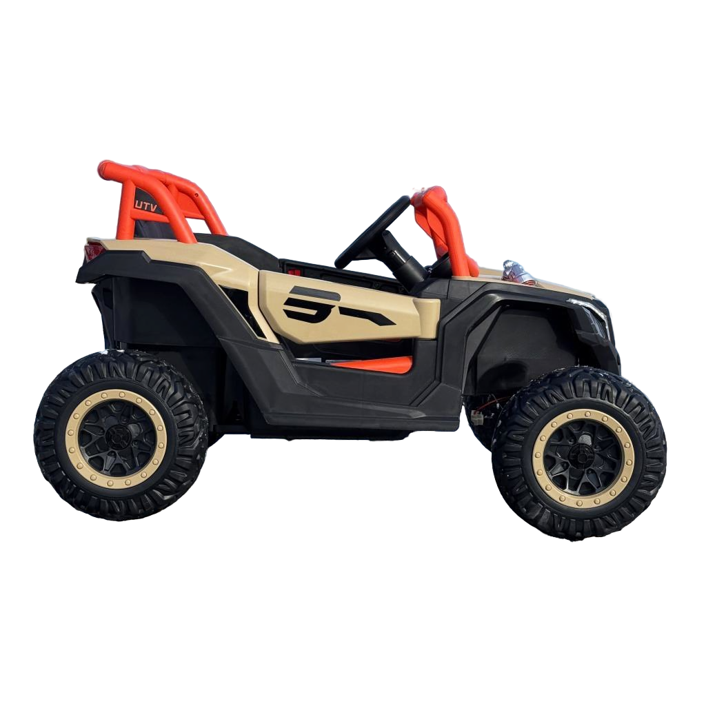 Детский электромобиль "Багги", 4 колеса, 4 двигателя, 12В, 7км/ч, до 30кг, бежевый