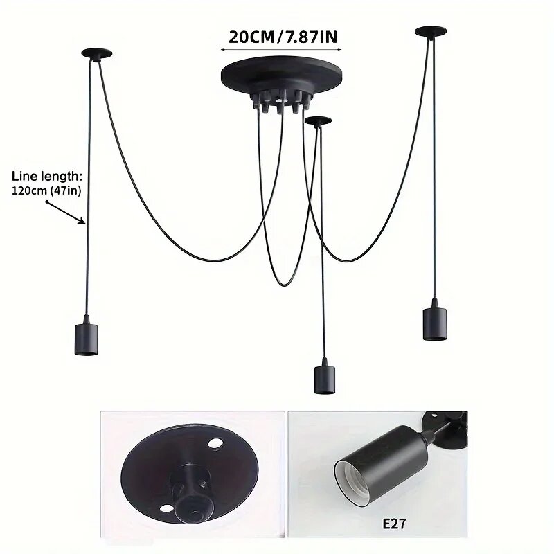 Люстра-паук HOMEBLESS 3/6/8/10 головок, 3Lights, Черный