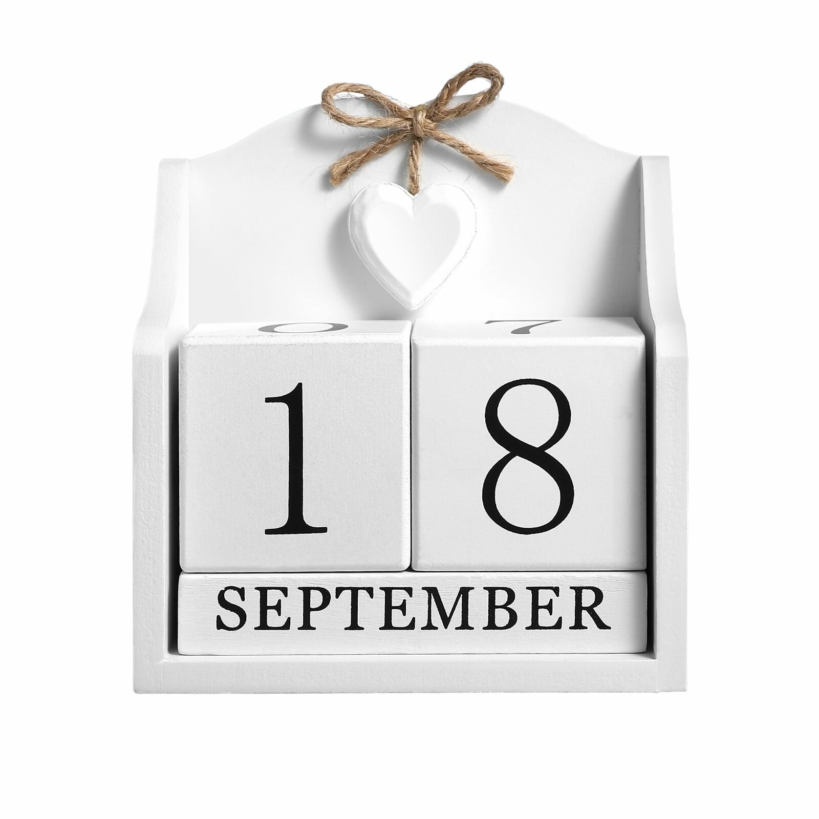 Декоративный Деревянный Календарь Подходит Для Кафе Ресторанов И Офисных Пространств White