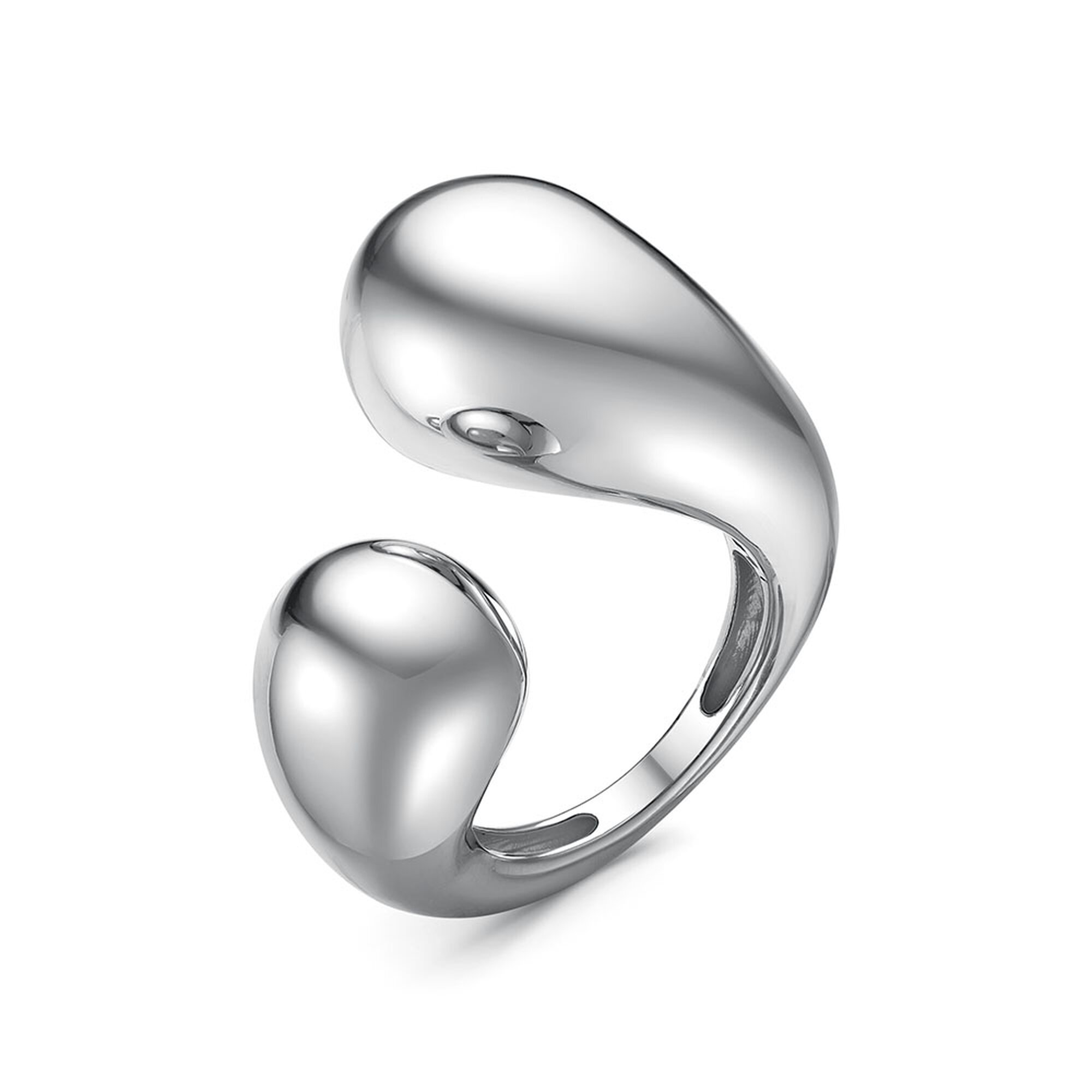 Кольцо широкое, серебро, 925 проба, родирование