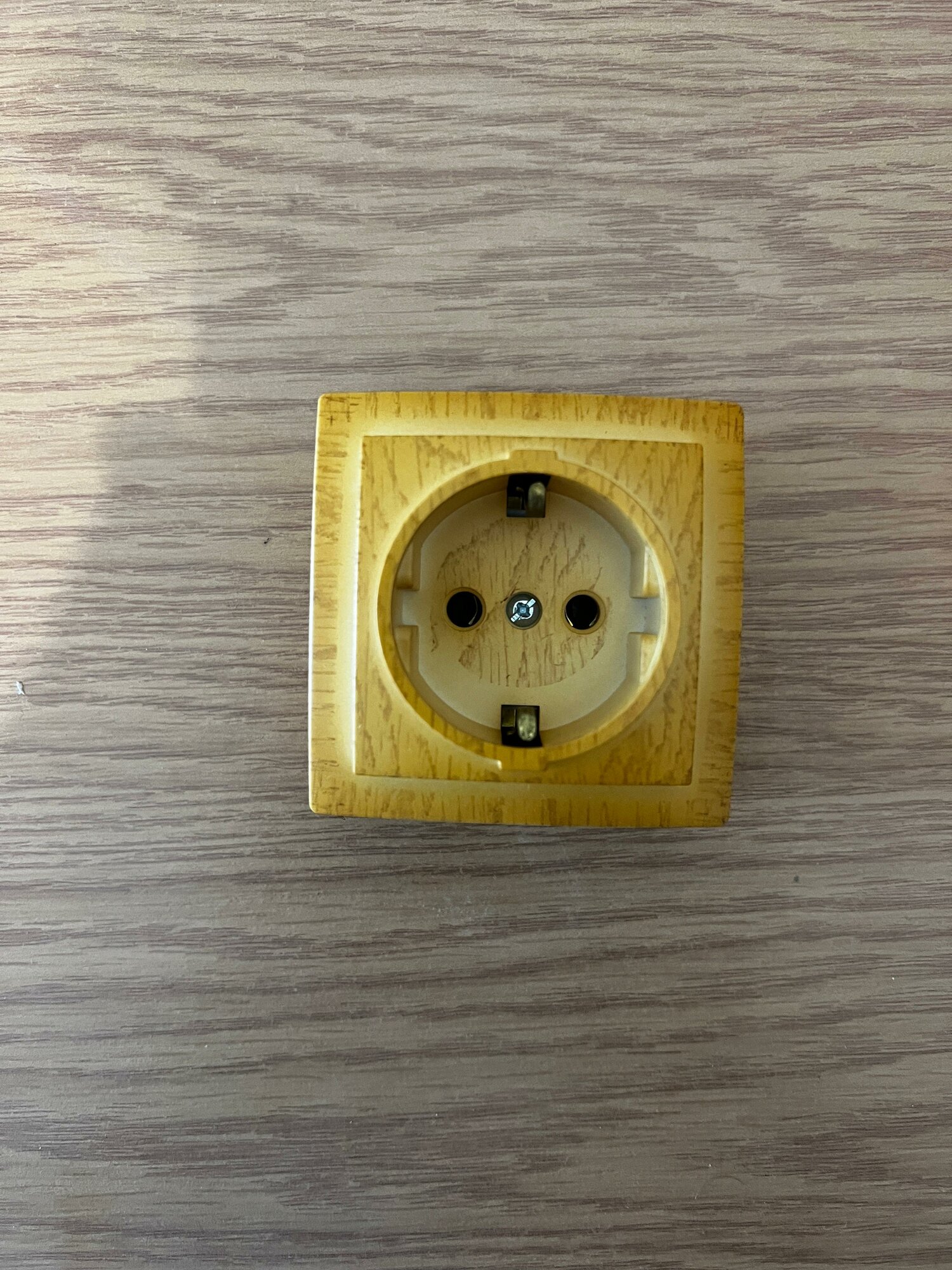 Розетка одинарная с заземлением под дерево