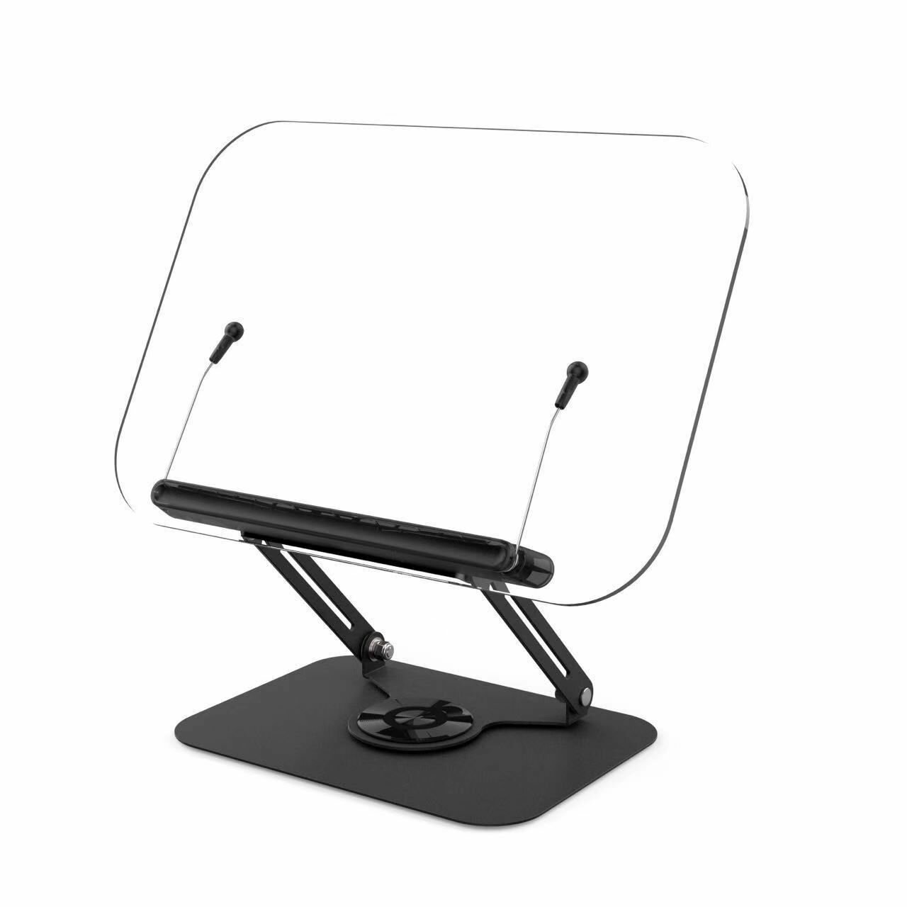 Акриловая прозрачная подставка для чтения, вращающаяся на 360 градусов настольная подставка для планшета, черный