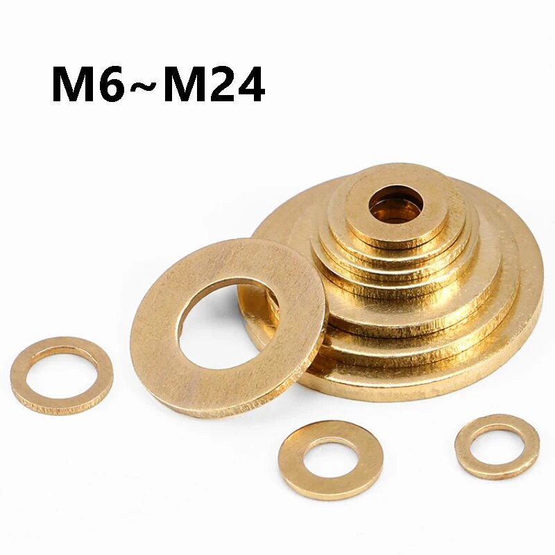 Латунные плоские шайбы M6 M8 M10 M12 M14 M16 M22 M24 M8x16x0.8mm(10Pcs)