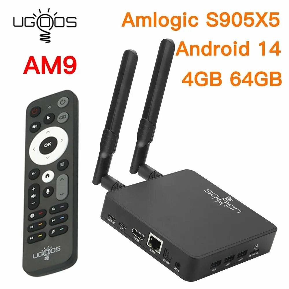 UGOOS AM9 Андроид 14.0 4Гб/64Гб 1000M HD 4K